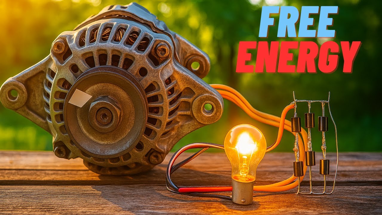 Free Energy Generator Using Alternator – Light Bulb Glows Without ...
