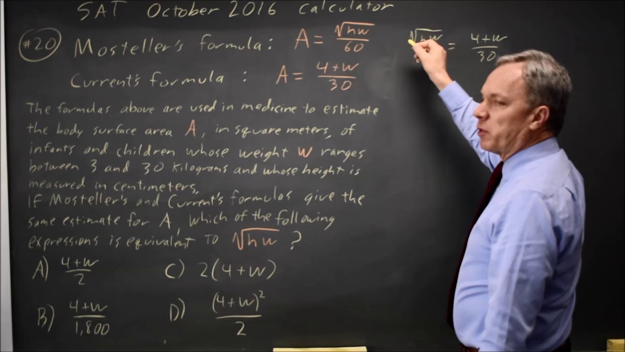 SAT Test 7: System of equations - question #4-20 - YouTube