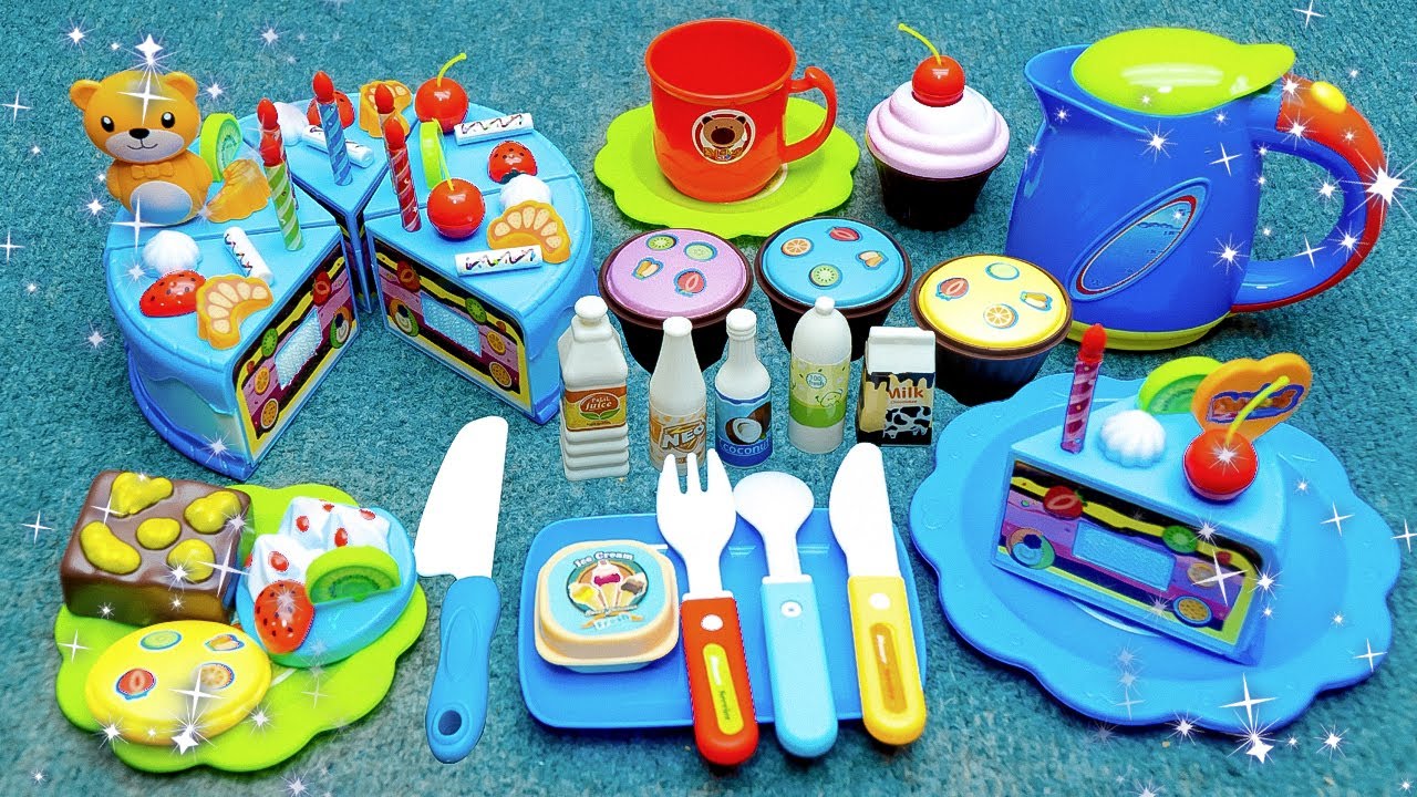 9 Minutes Satisfying with Unboxing Cute Blue Kitchen Set Toys, Laundry ...