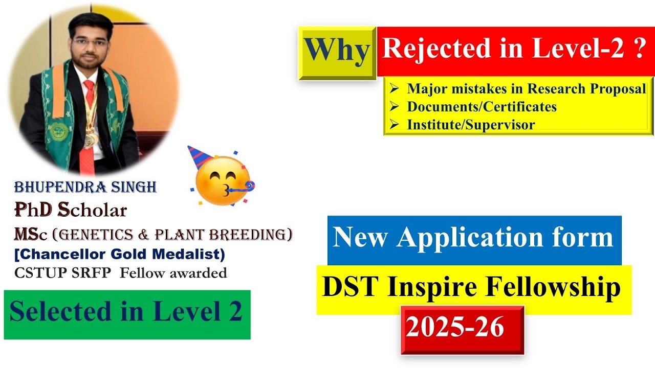 DST Inspire fellowship Level 2 Rejected| Major mistakes|Research ...