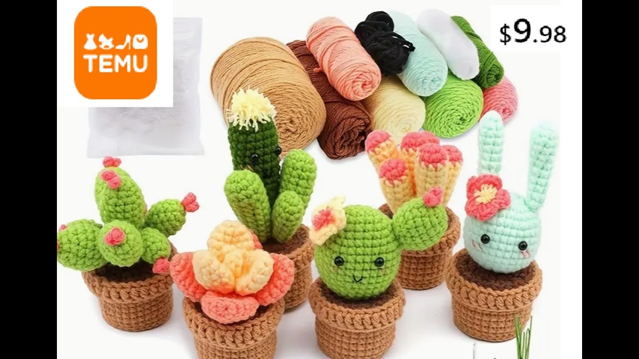 Temu Tuesday: having fun with my crochet cactus kit! - YouTube