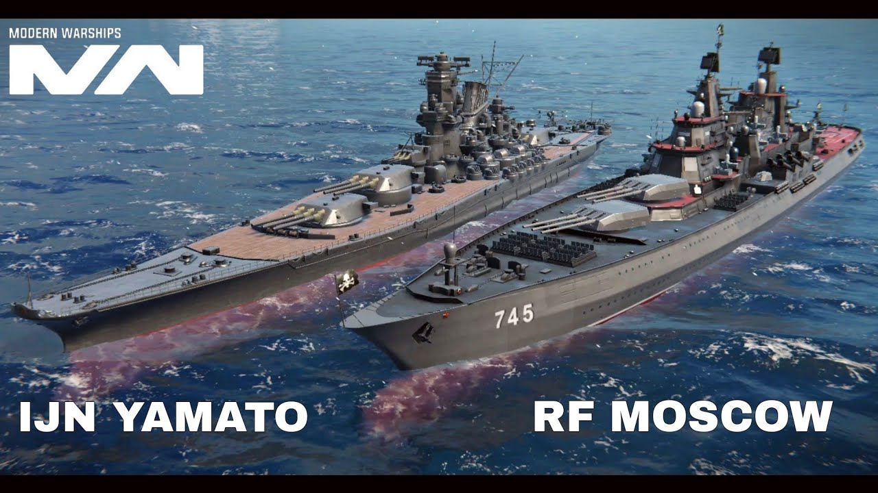 Modern Warships: RF MOSCOW and IJN YAMATO in action. - YouTube