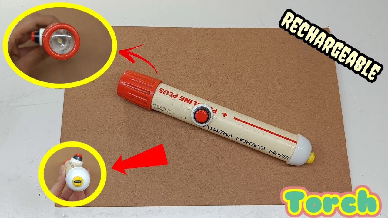 How To Make Rechargeable Torch With PVC Pipe|| Torch Making At Home ...