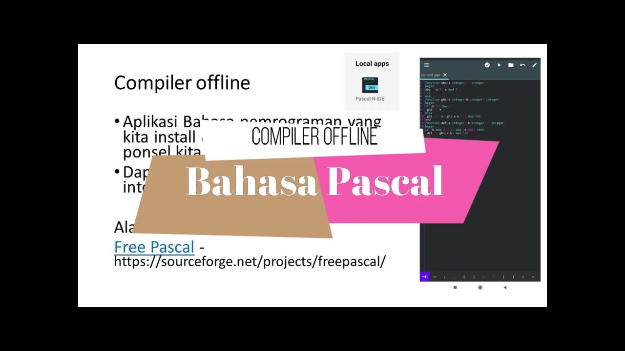 #3 Belajar Praktek Coding dan Compare Bahasa Pascal (pseudocode) dengan Bahasa C - YouTube