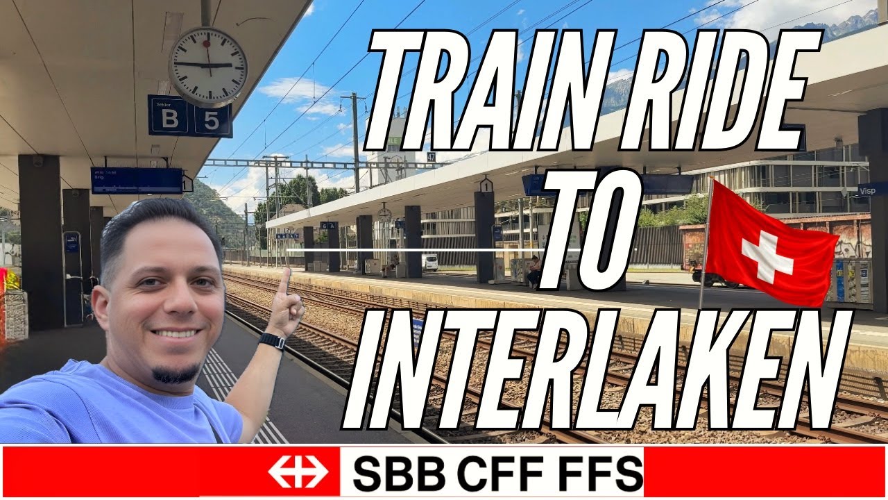 I ride the SBB CFF FFS train from Geneva to Interlaken, Switzerland ...