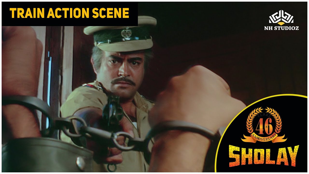 Sholay Train Action Scene | Amitabh, Dharmendra, Sanjeev Kumar | NH ...