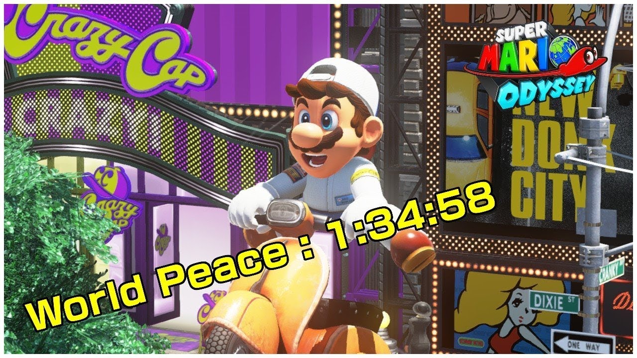 Speedrun Super Mario Odyssey "World Peace" : 1:34:58 - YouTube
