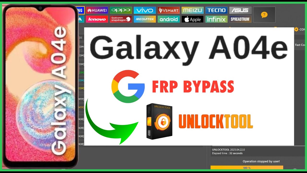 Samsung A04e A042F Frp Unlock Tool - YouTube