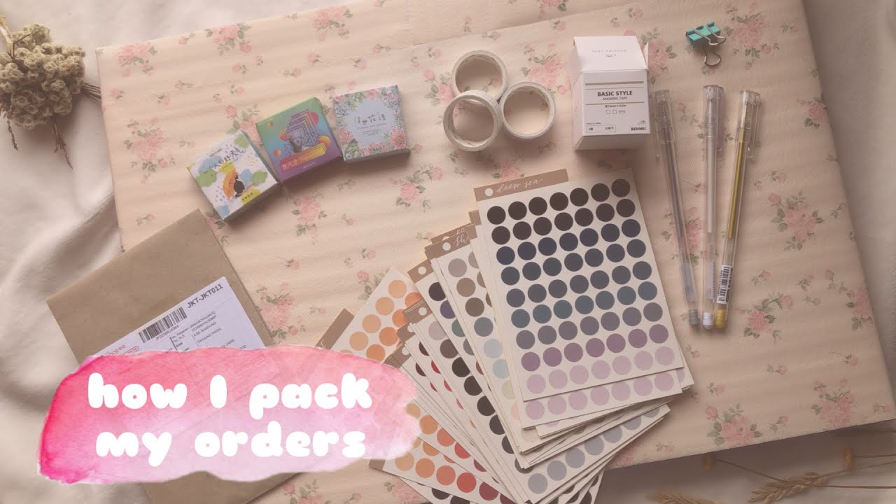 how I pack my orders | jualan di shopee | packing olshop stationery ...