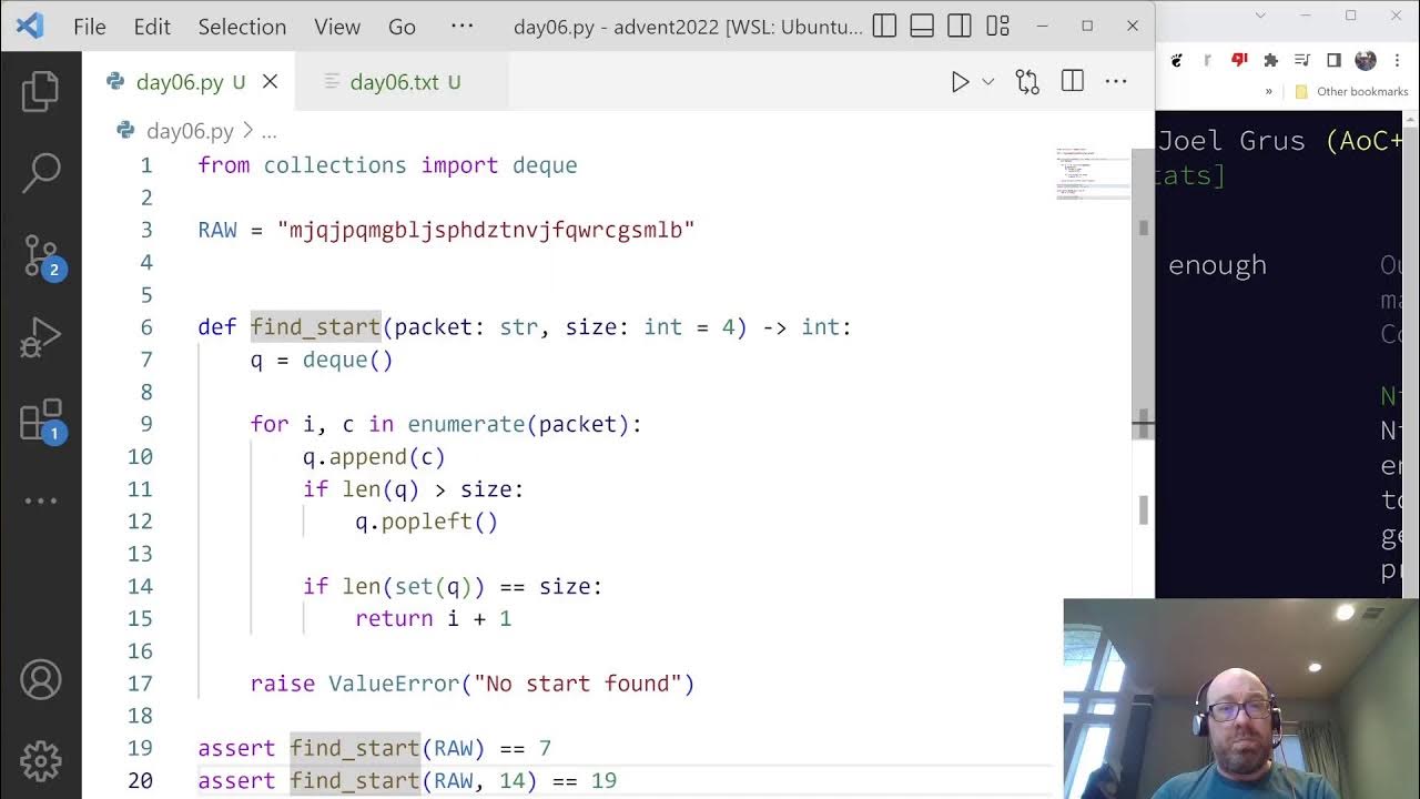 Joel Grus - Advent of Livecoding 2022 - Day 06 - YouTube