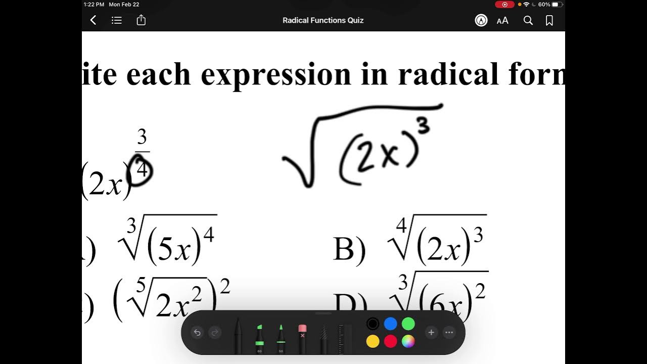 Radical Functions Quiz Review Part 1 - #1-12 - YouTube