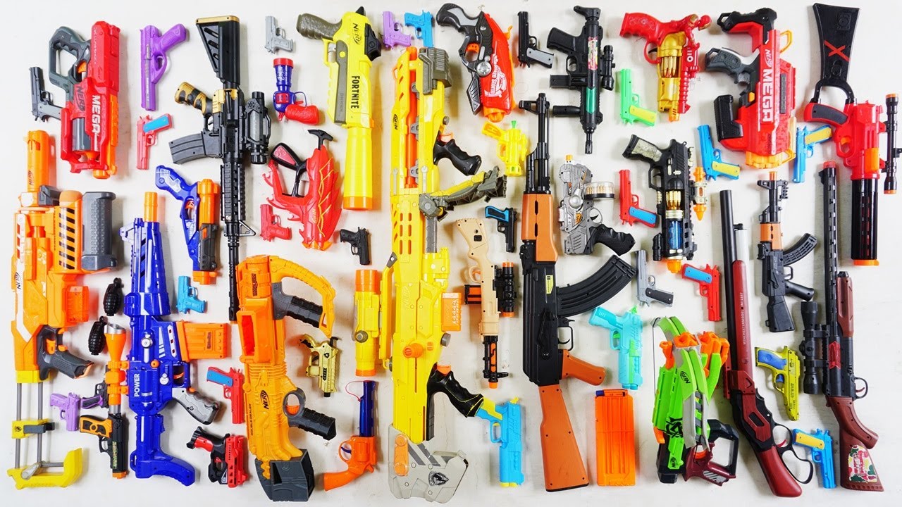 Collecting Tembakan 7 Sniper Rifles AK47 GUN ULTRAMAN BLASTER GUN NERF ...