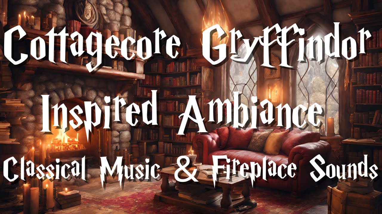 Cottage Core Gryffindor Inspired: Fireside Ambiance with Classical ...