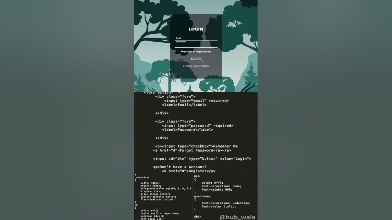 Making Login Page Using Only Html And Css Webdesign Coding Css Html