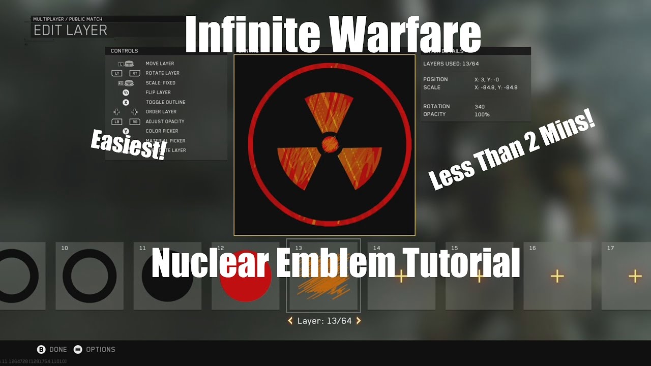 Call Of Duty Infinite Warfare *Easiest* Nuclear Emblem Tutorial (Done ...