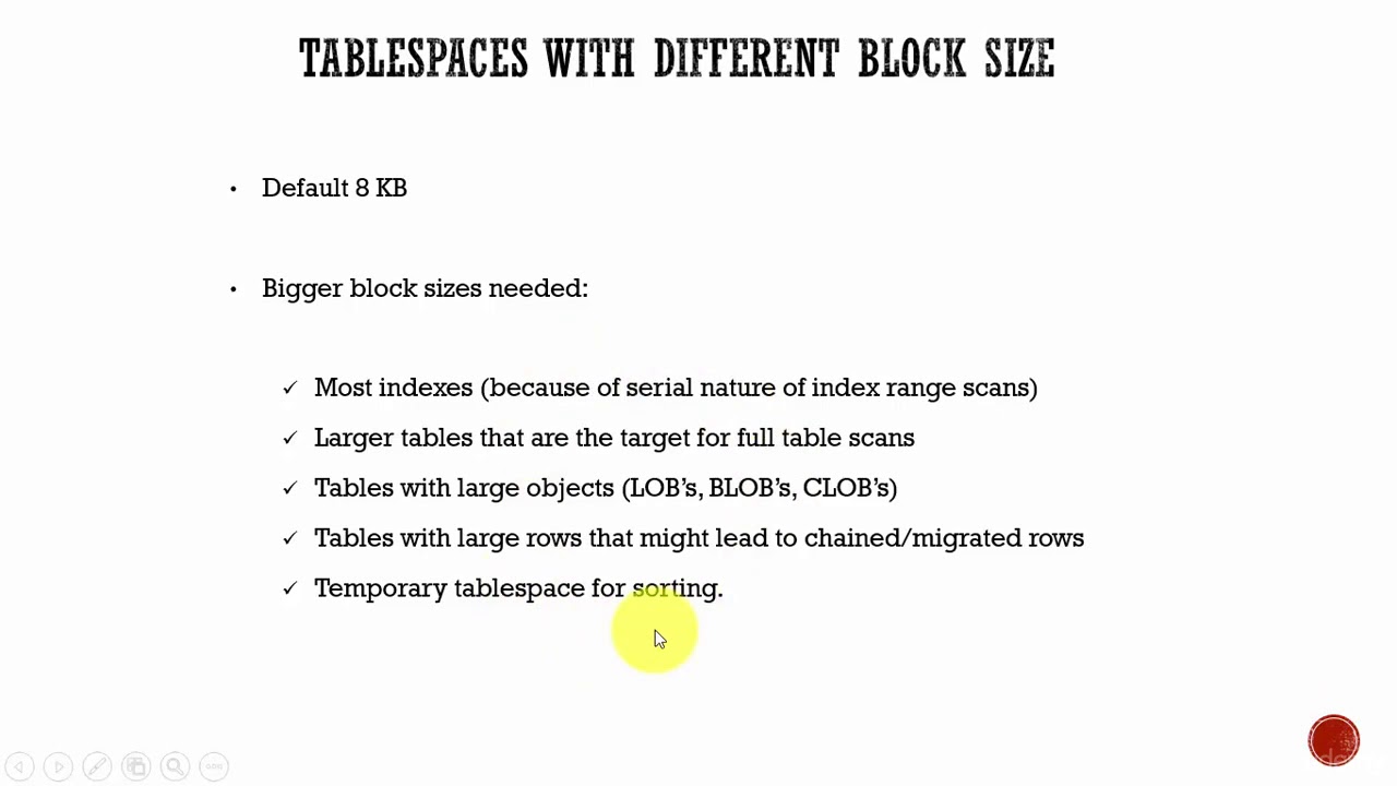 047 Oracle DBA Complete Tutorial - Tablespaces with different block ...