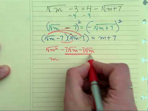 Solving a Radical Equation by Squaring Twice - YouTube