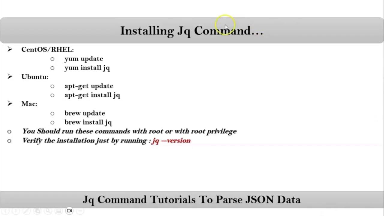 Section 2 Video 1 Installing Jq Command On Unix Linux System Vrtechnologies Youtube