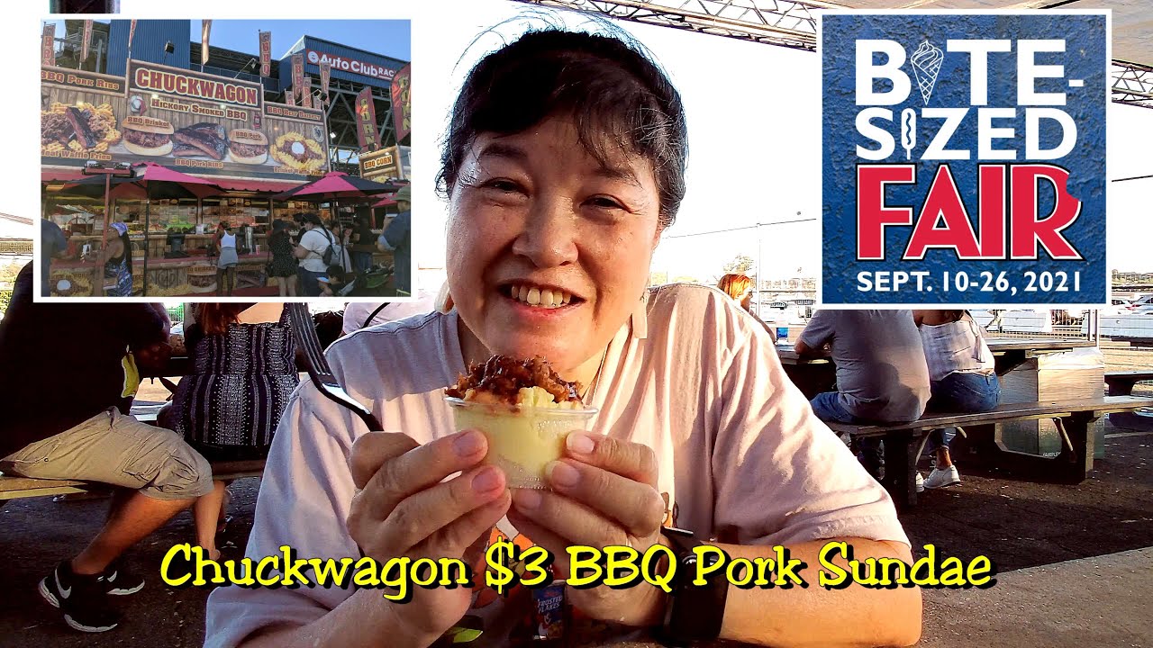 2021 Bite Sized Fair Chuckwagon $3 BBQ Pork Sundae #lacountyfair # ...