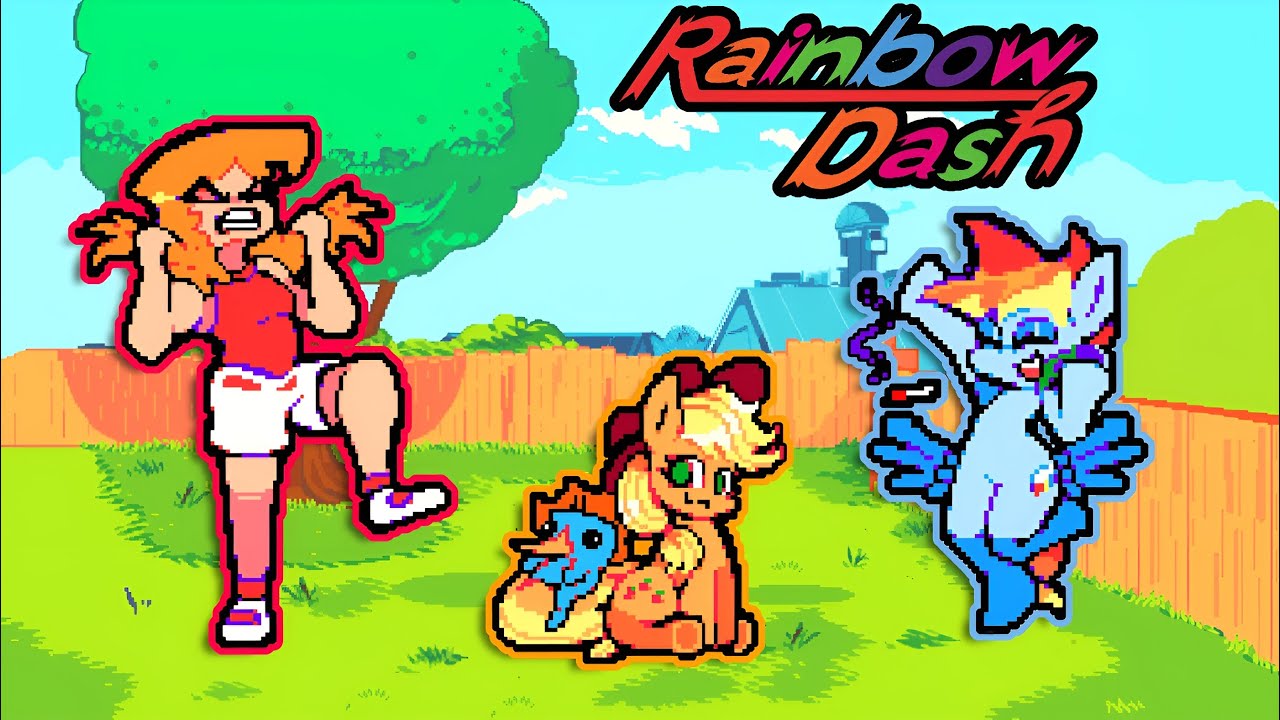 FNF RAINBOW WEED PIXEL MOD #rainbowdash #applejack - YouTube