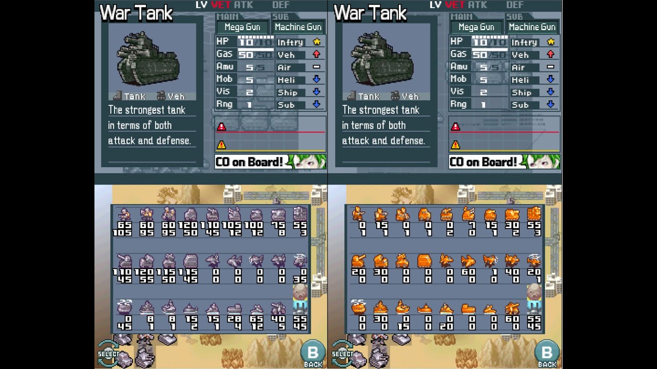 Advance Wars - Days of Ruin+ : In-game damage chart - YouTube