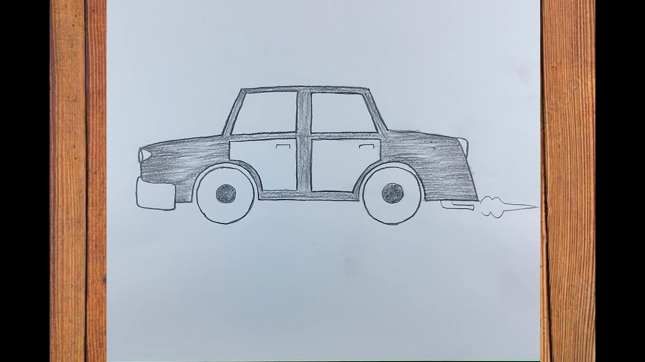 How To Draw Easy Car For Beginner - DRAWING SIMPLE PENCIL - YouTube