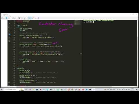 constructor chaining in C++ - YouTube