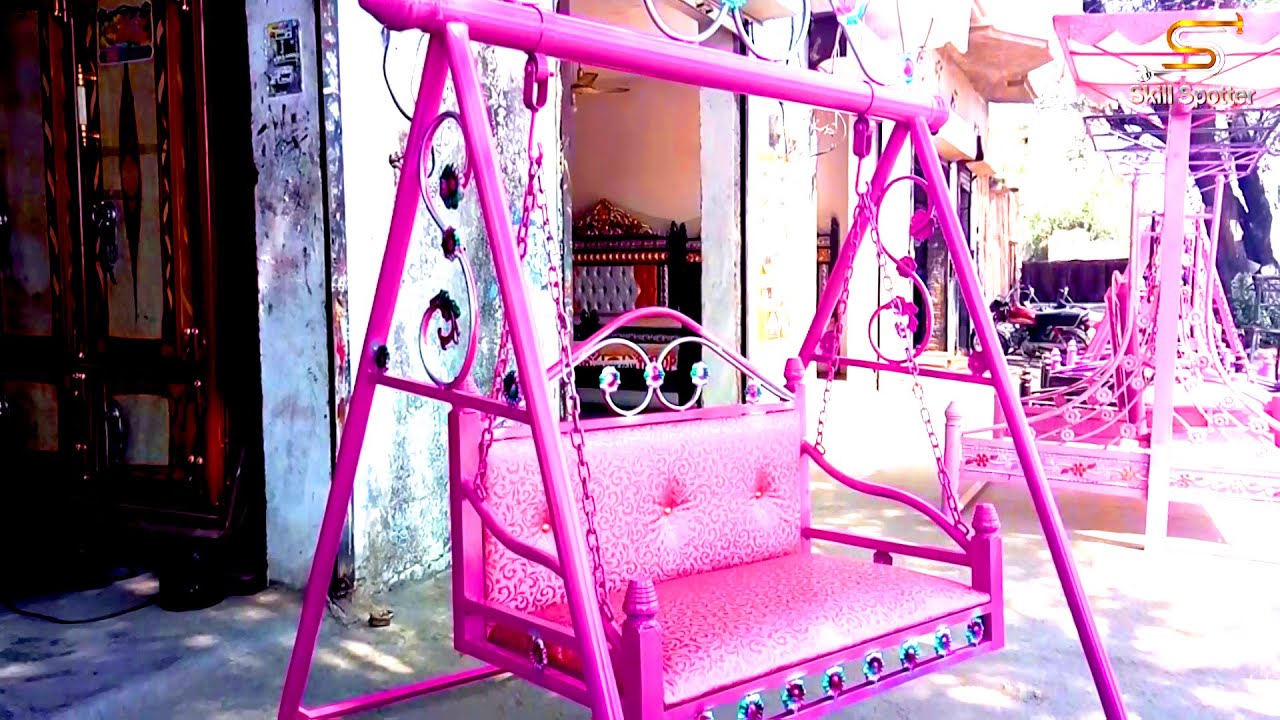 Beautiful Metal Garden Swing Making, Strong Welded Steel Relaxing Swing ...