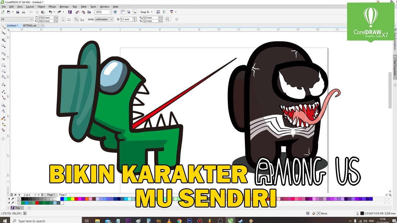 Belajar Menggambar Simple Karakter di Corel Draw X7 [AMONG US ...