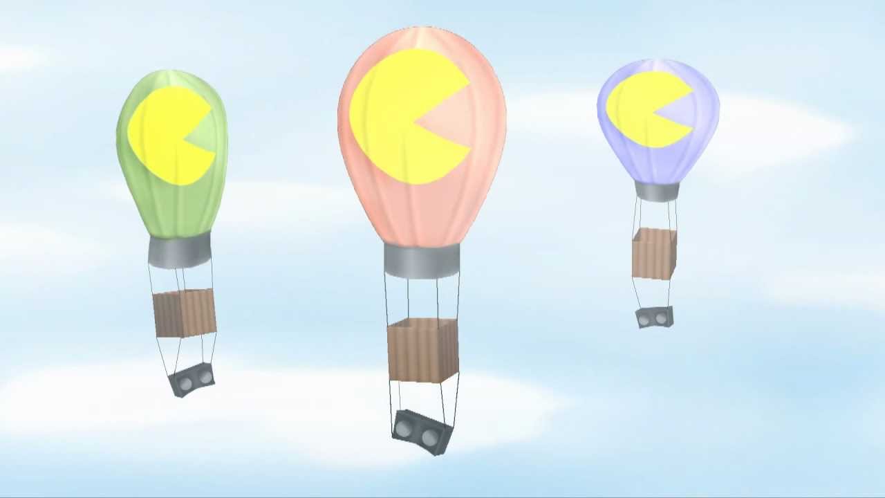 Hot Air Balloons with Giant Pac Mans Looping the Byker Grove Theme from ...