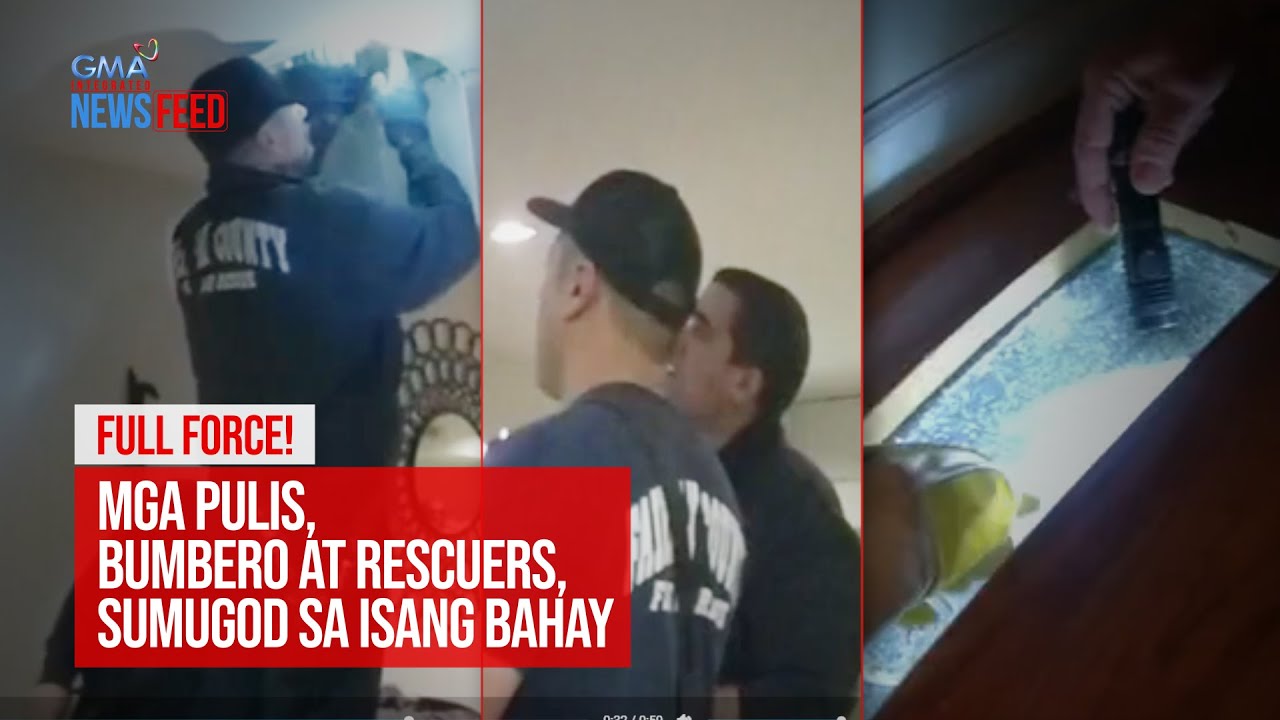 Full Force! Mga pulis, bumbero at rescuers, sumugod sa isang bahay ...
