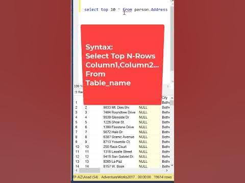 #SQL How to use Top statement in SQL?? #datascience #learnsql #programming - YouTube