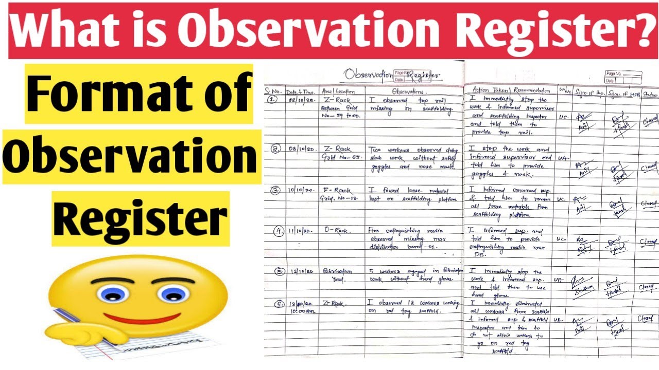 What is Observation Register? Format of Observation Register | How to ...