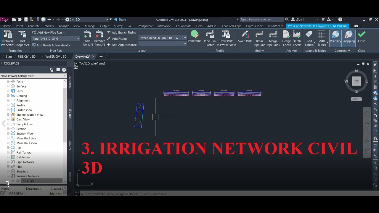 3. IRRIGATION NETWORK IN CIVIL 3D 2023 - YouTube