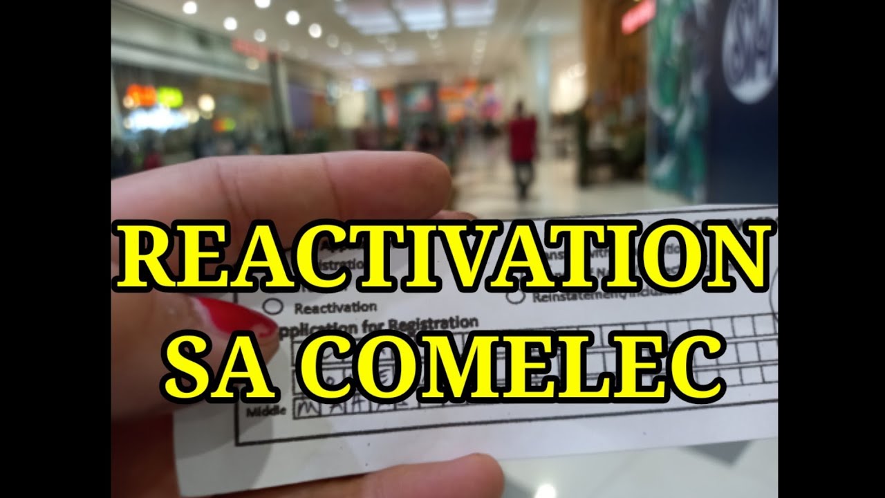 REACTIVATION SA COMELEC | TRANSFER OR CHANGE STATUS SA COMELEC | # ...