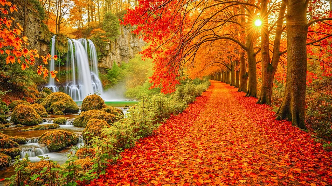 Relaxing Fall Ambience with Soothing Music 🍁 Stress Relief ~ Autumn ...