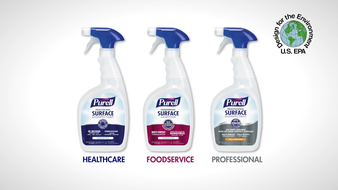 PURELL® Surface Disinfectant and Sanitizer Sprays - YouTube