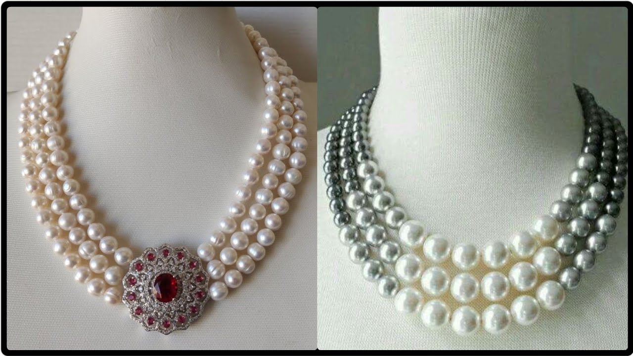 Most Beautiful Pearl Necklace Set Designs - YouTube