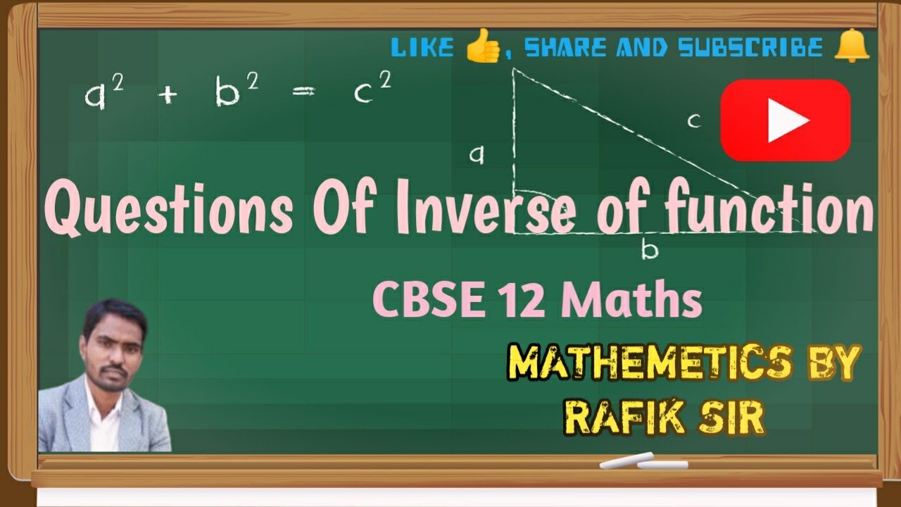 Questions Of Inverse Of Function Part 2 Relations And Functions Class 12 Maths Youtube