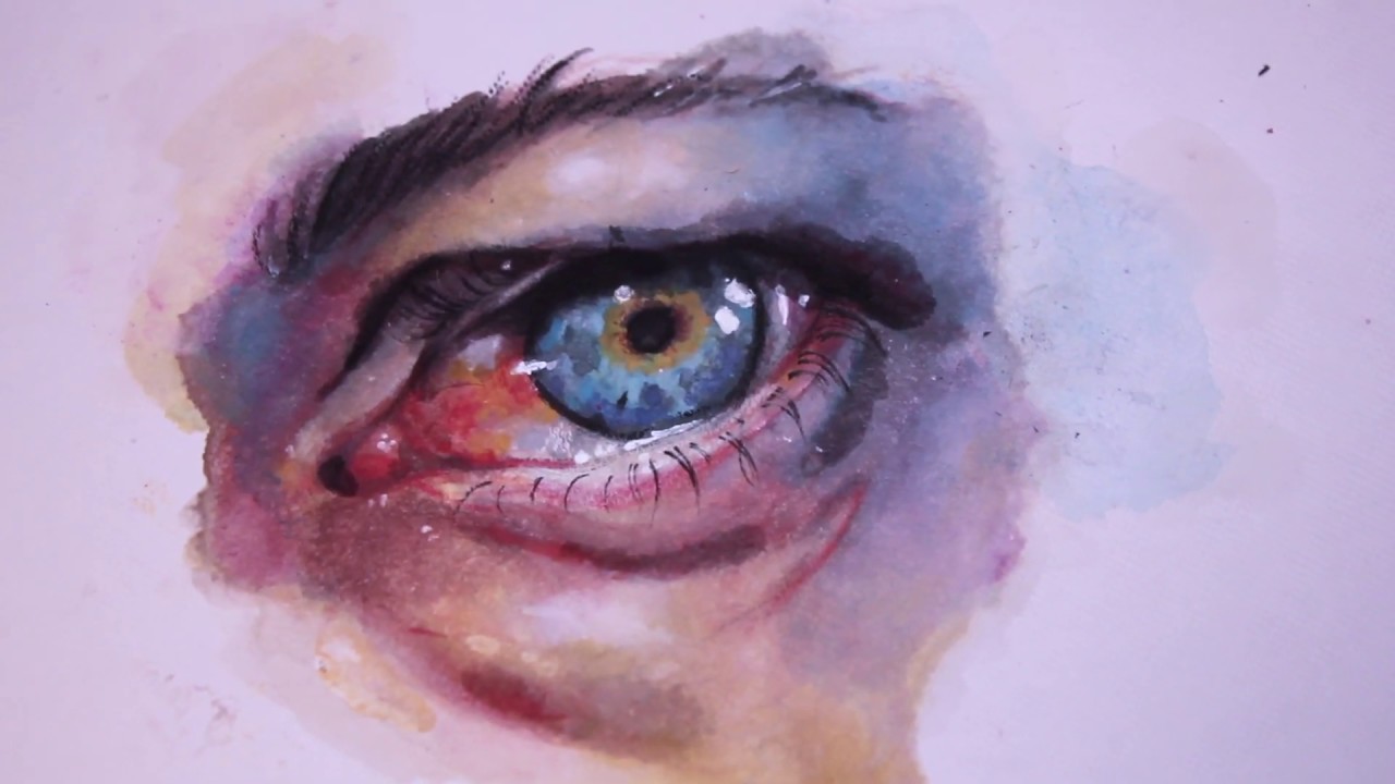 How to Paint a Realistic Eye - Watercolor Portrait Tutorial - YouTube