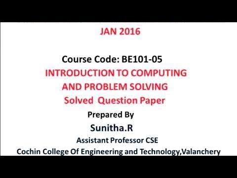 KTU _ BTECH_ Introduction to Computing and Problem solving _BE101-5 ...