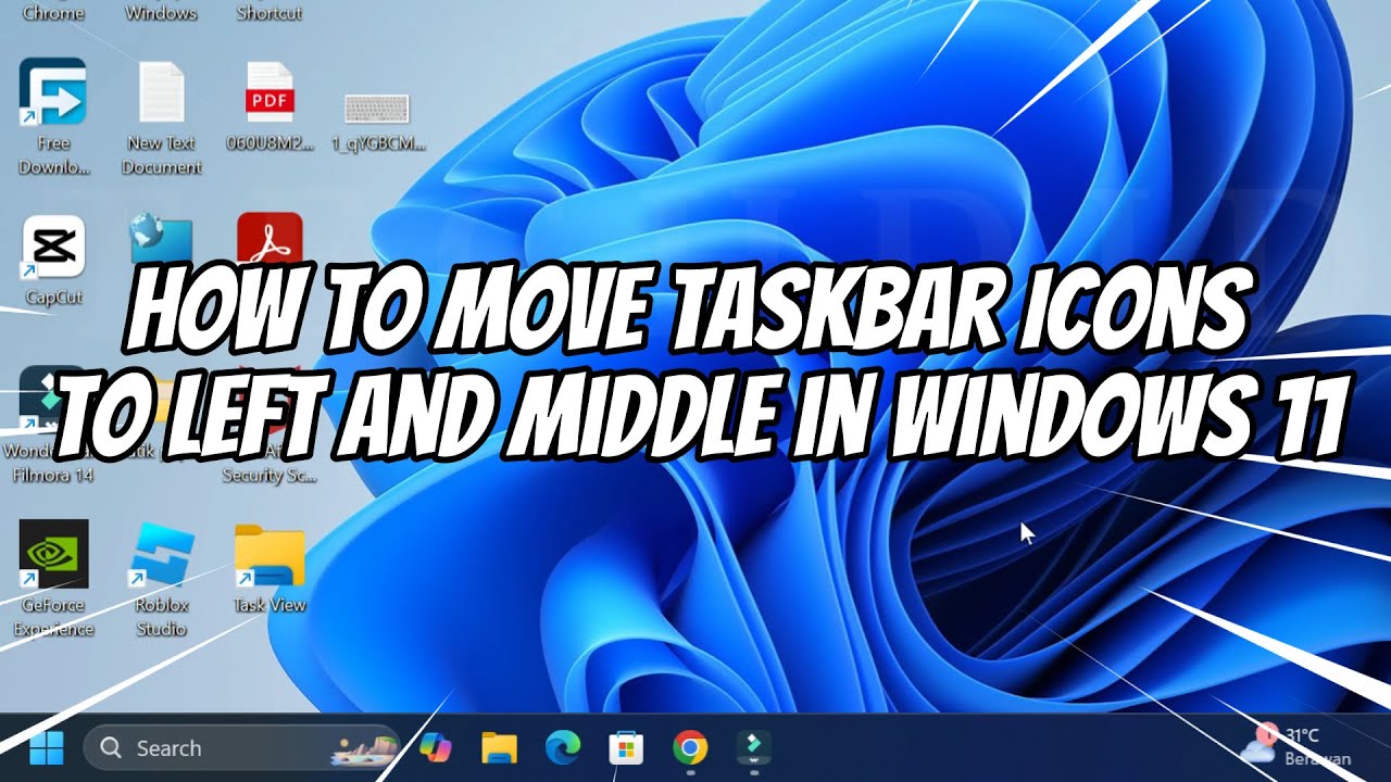How to Move Taskbar Icons To Left and Middle in Windows 11 - YouTube