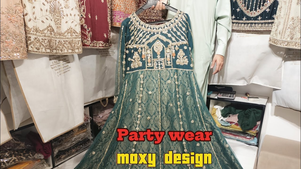 Party wear Maxy design with attached Lehnga banarsi - YouTube