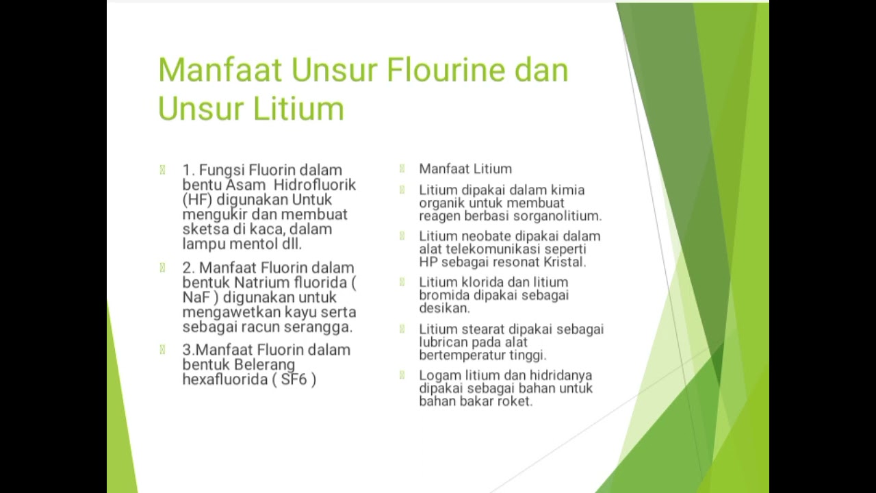 Presentasi Unsur Flourine dan Unsur Litium // Kimia Unsur - YouTube