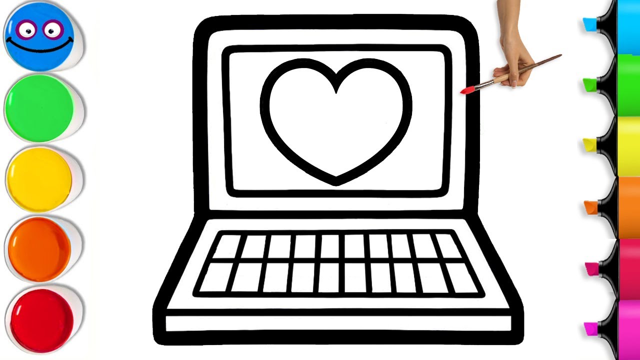 💻 How To Draw a Colorful Laptop | Easy Drawing Step By Step Tutorial ...