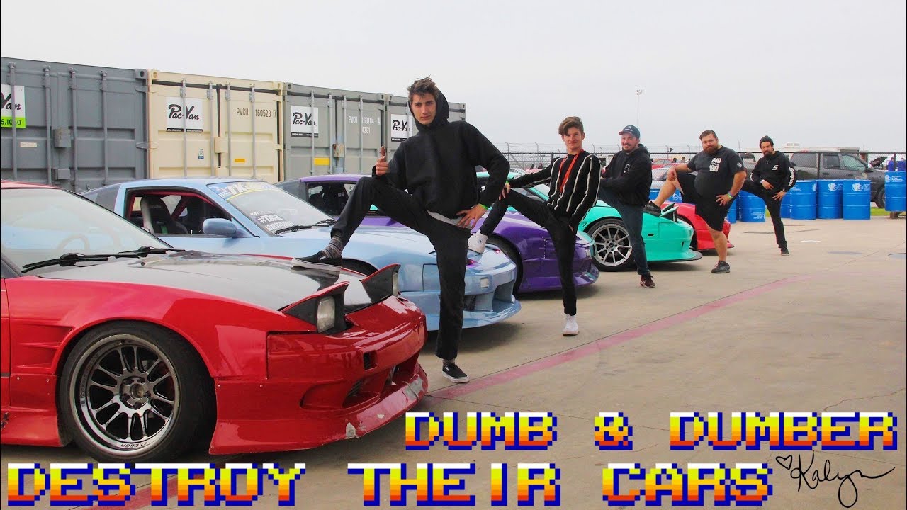 Dumb and dumber destroy their freshly painted drift cars LOL - YouTube