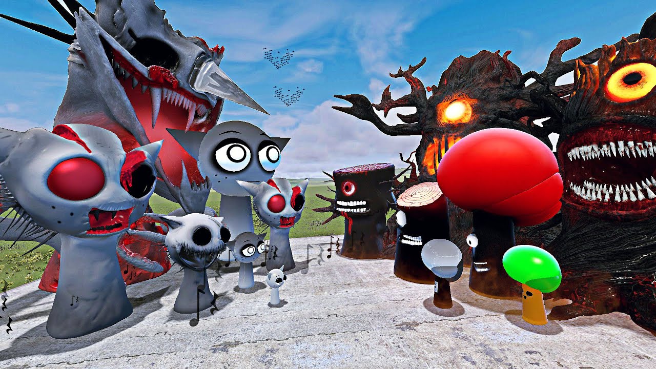 EPIC HORROR BATTLE: SPRUNKI MR.TREE ALL PHASES VS HORROR GRAY SPRUNKI ...