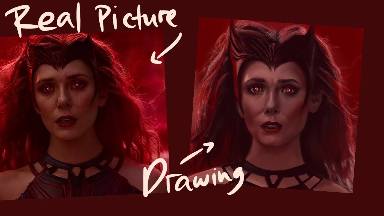 Drawing Realistic Scarlet Witch From Wanda Vision (SPEED DRAWING ART ...