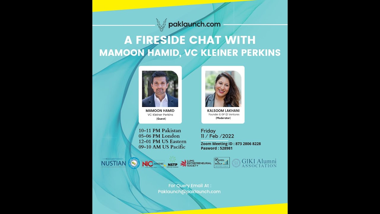 A Fireside Chat with Mamoon Hamid, Partner KP - YouTube