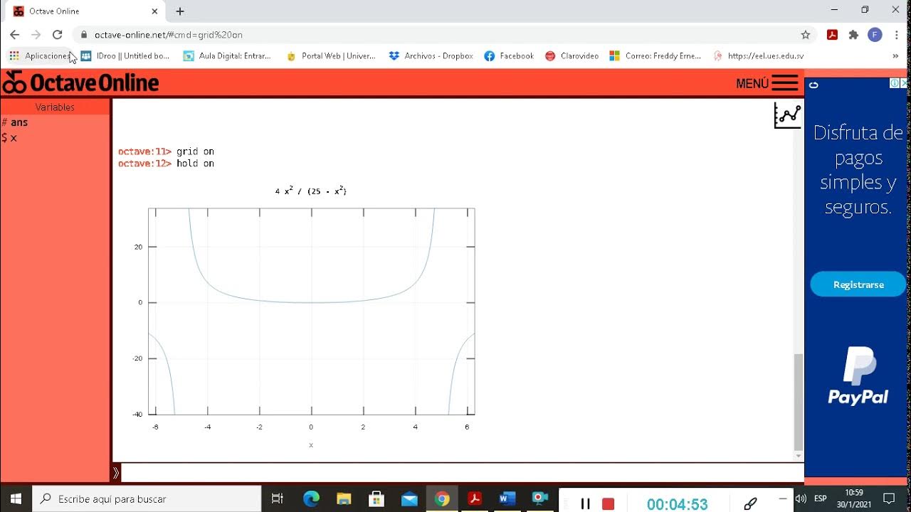 Graficas en octave online - YouTube
